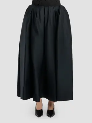 Khaite Adara Pleated Silk Maxi Skirt