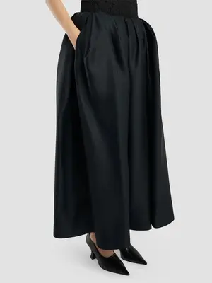 Khaite Adara Pleated Silk Maxi Skirt