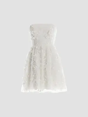 Dress The Population Marilyn Strapless Embellished Fit & Flare Minidress