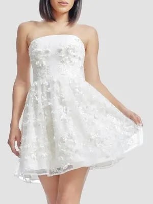 Dress The Population Marilyn Strapless Embellished Fit & Flare Minidress