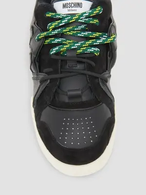 Moschino Leather & Velvet Low-top Sneakers