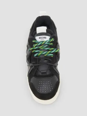 Moschino Leather & Velvet Low-top Sneakers