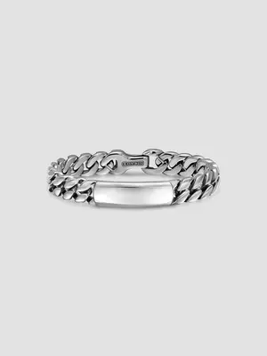 David Yurman Curb Chain Id Bracelet In Sterling 11.5mm - Silver