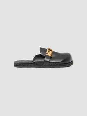 Moschino Logo Faux-leather Mules