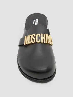 Moschino Logo Faux-leather Mules
