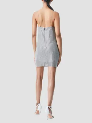Alice + Olivia Harmony Rhinestoned Slip Minidress