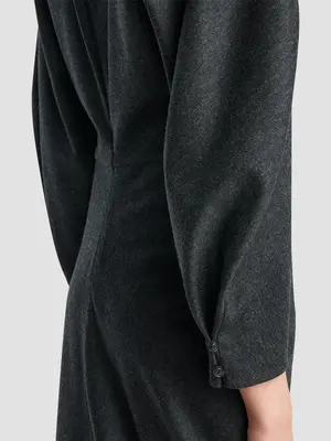 Khaite Harlin Stretch Wool-cashmere Turtleneck Knee-length Dress