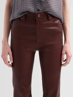 FRAME Reboot Leather Straight-leg Pants - Currant