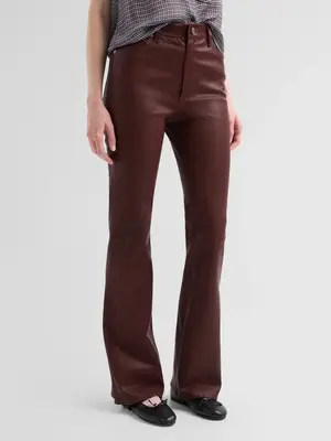FRAME Reboot Leather Straight-leg Pants - Currant
