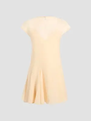 Khaite Scarla Silk Cap-sleeve Mini Dress - Champagne