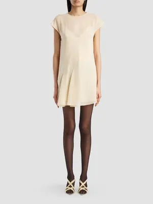 Khaite Scarla Silk Cap-sleeve Mini Dress