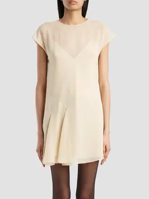 Khaite Scarla Silk Cap-sleeve Mini Dress