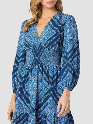 Shoshanna Imogen Smocked Floral-print Empire Minidress