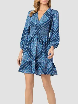 Shoshanna Imogen Smocked Floral-print Empire Minidress