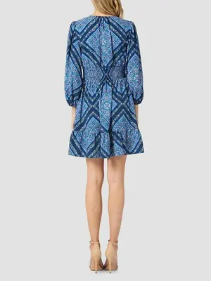Shoshanna Imogen Smocked Floral-print Empire Minidress