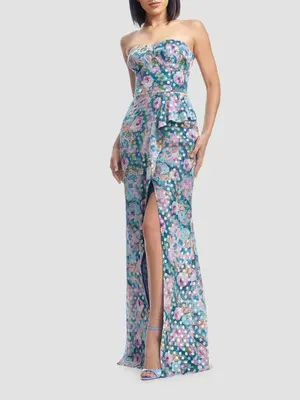 Dress The Population Kai Embellished Bustier Body-con Gown