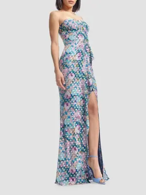 Dress The Population Kai Embellished Bustier Body-con Gown