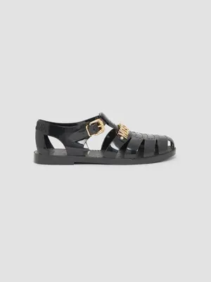 Moschino Logo Jelly Fisherman Sandals - Black