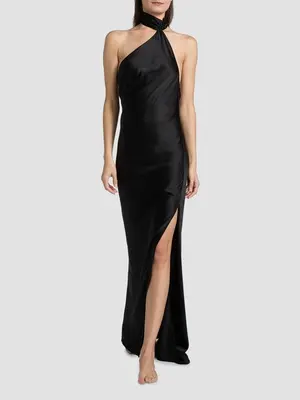 Kiki De Montparnasse Soie Asymmetrical Halterneck Gown