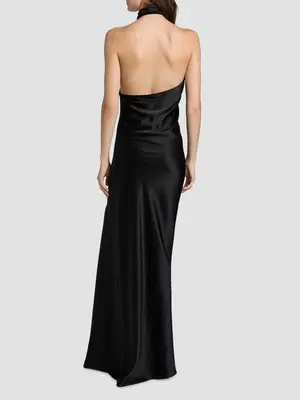 Kiki De Montparnasse Soie Asymmetrical Halterneck Gown