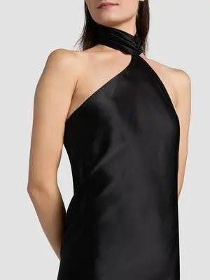 Kiki De Montparnasse Soie Asymmetrical Halterneck Gown