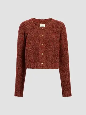 Khaite Niels Cashmere-silk Crewneck Cardigan - Cherry