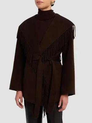 Simkhai Rowen Fringed Wool-blend Jacket