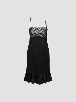 Kiki De Montparnasse Eclore Embroidered Midi-dress - Black