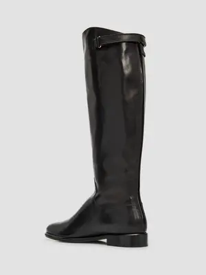 POLLINI Knee-high Leather Riding Boots - Black