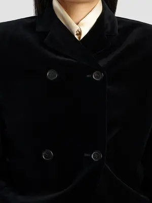 Khaite Rolo Stretch-velvet Double-breasted Jacket