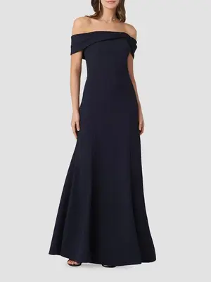 Shoshanna Flores Off-the-shoulder Gown