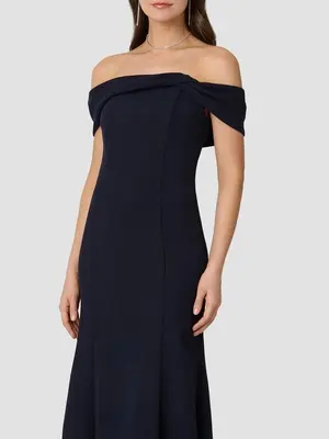 Shoshanna Flores Off-the-shoulder Gown