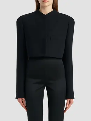 Khaite Samo Double-faced Crepe Crop Jacket