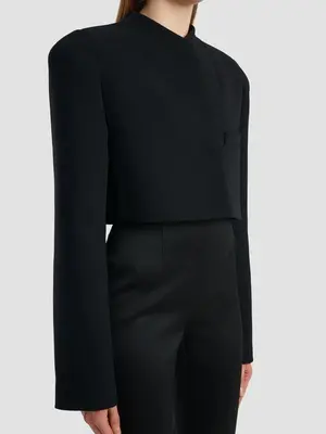 Khaite Samo Double-faced Crepe Crop Jacket