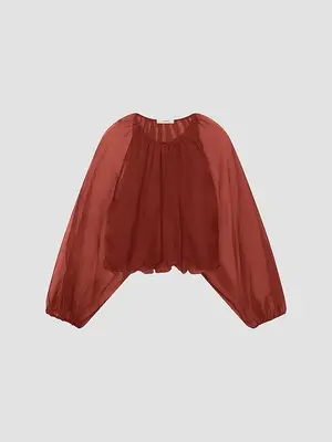 FRAME The Sheer Balloon Blouse - Paprika