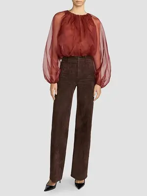 FRAME The Sheer Balloon Blouse