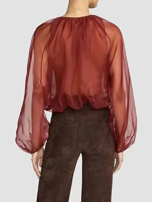 FRAME The Sheer Balloon Blouse