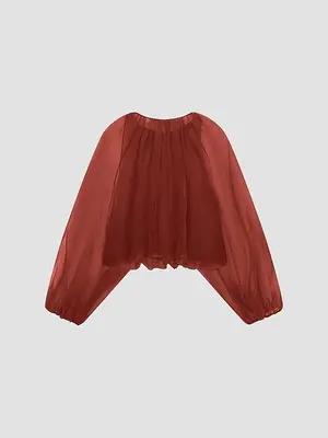 FRAME The Sheer Balloon Blouse