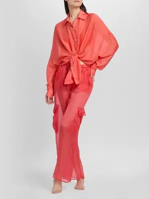 Kiki De Montparnasse Joue Avec Moi Print Cotton-blend Oversized Shirt