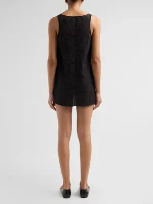 Kiki De Montparnasse Simone Cotton Eyelet Mini Dress