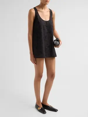 Kiki De Montparnasse Simone Cotton Eyelet Mini Dress