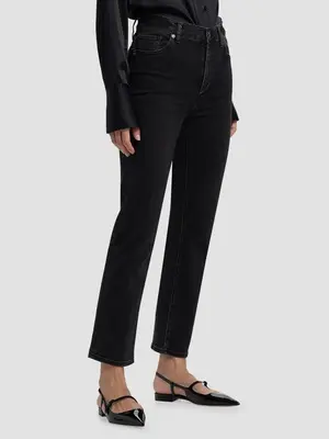 FRAME Le Sleek High-rise Straight Jeans - Meteor