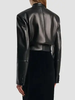 Khaite Yoko Pleated Leather Jacket