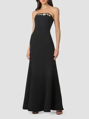 Shoshanna Phillippa Crepe Strapless Gown