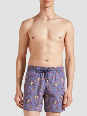 Vilebrequin Embroidered Camo Flowers Swim Trunks