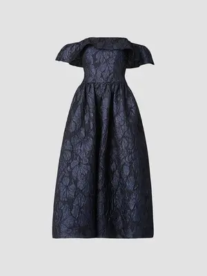 Shoshanna Solana Metallic Jacquard Cocktail Dress