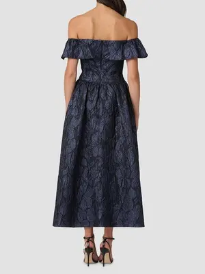 Shoshanna Solana Metallic Jacquard Cocktail Dress
