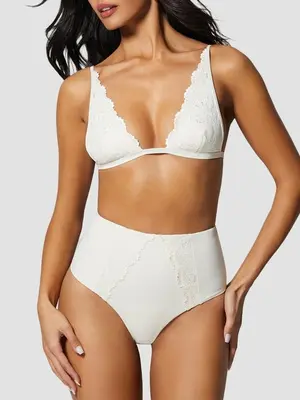 Kiki De Montparnasse Juliette Lace-trimmed Bikini Top