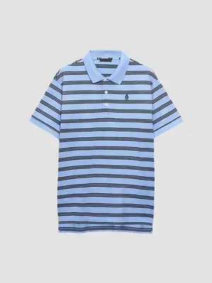 Prada Gart-dyed Cotton Polo Shirt Blue