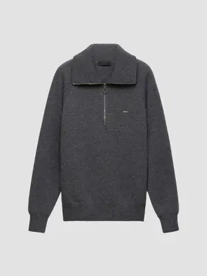 Prada Wool And Cashmere Polo Sweater - Grey